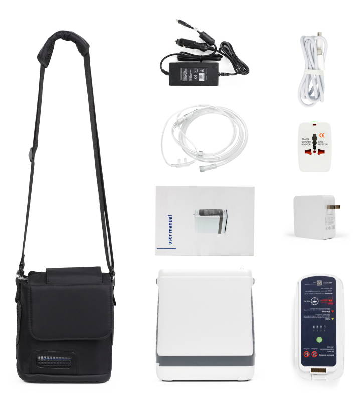 Portable Oxygen Concentrator with Real-Time O2 Feedback | Up to 9 Hours with 2 Batteries for ...